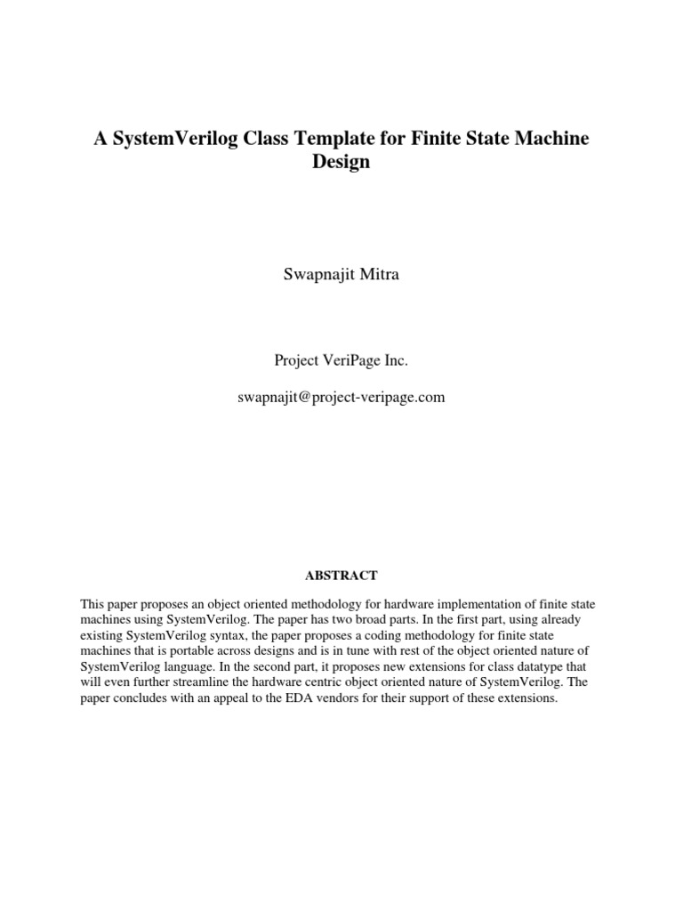 FSM in SV-class | PDF | Method (Computer Programming) | Object Oriented ... FSM in SV-class | PDF | Method (Computer Programming) | Object Oriented ...