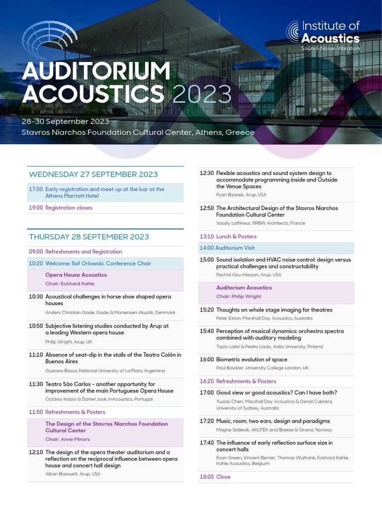 Auditorium Acoustics Final Programme | PDF | Acoustics