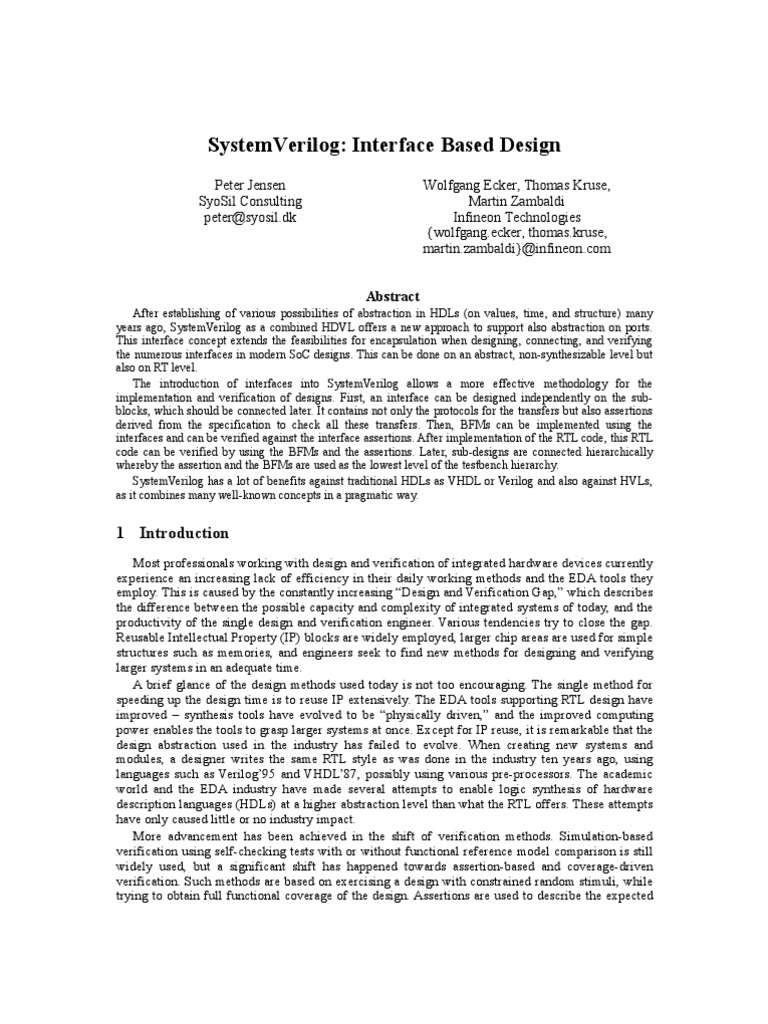 Sv Interface | Hardware Description Language | Interface (Computing) Sv Interface | Hardware Description Language | Interface (Computing)