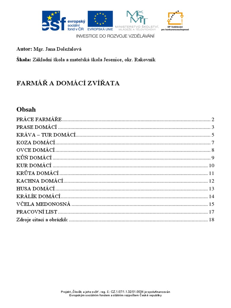Farmar A Domaci Zvirata | PDF