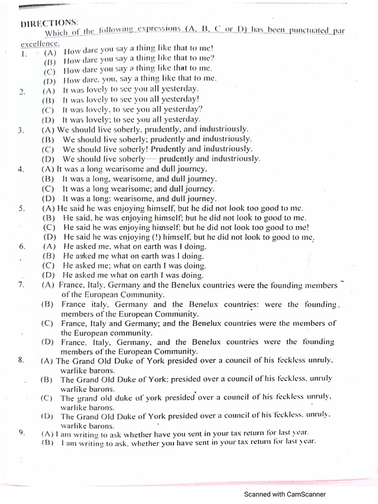 Punctuation assignment | PDF