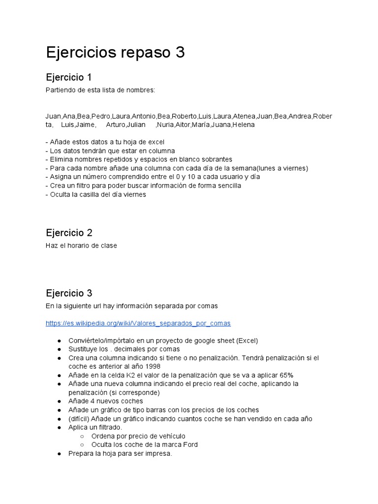Ejercicios Repaso 3 | PDF | Lenguaje de programación | Hipervínculo