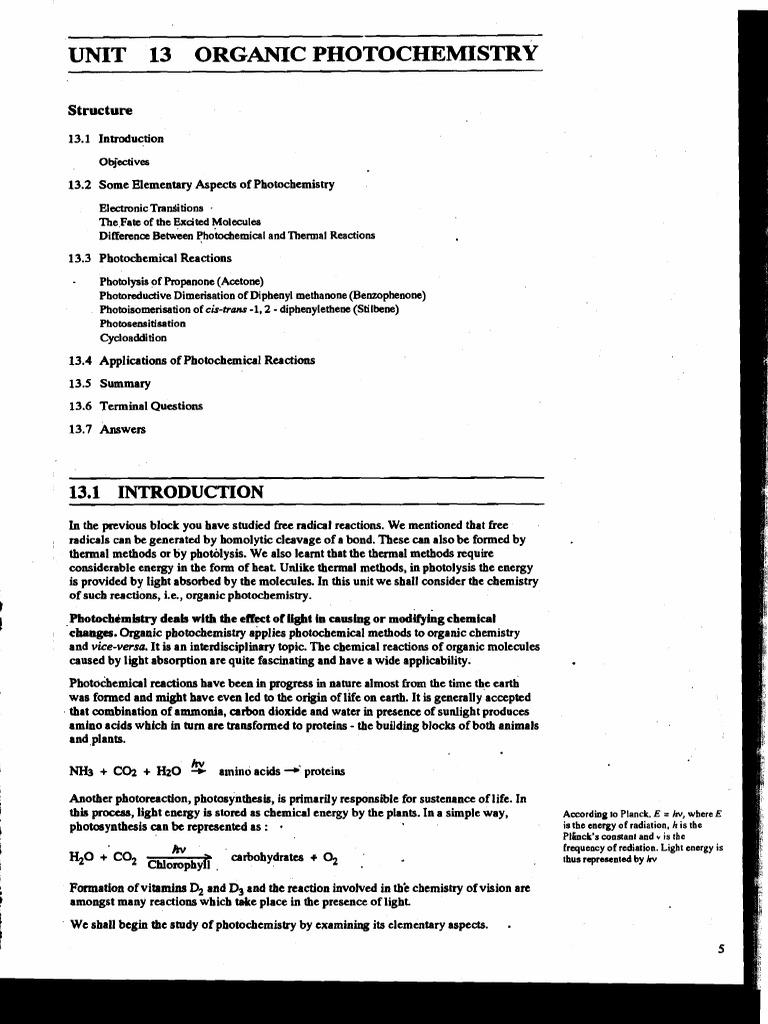 Organic Photochemistry BSC | PDF | Photochemistry | Absorption Spectroscopy