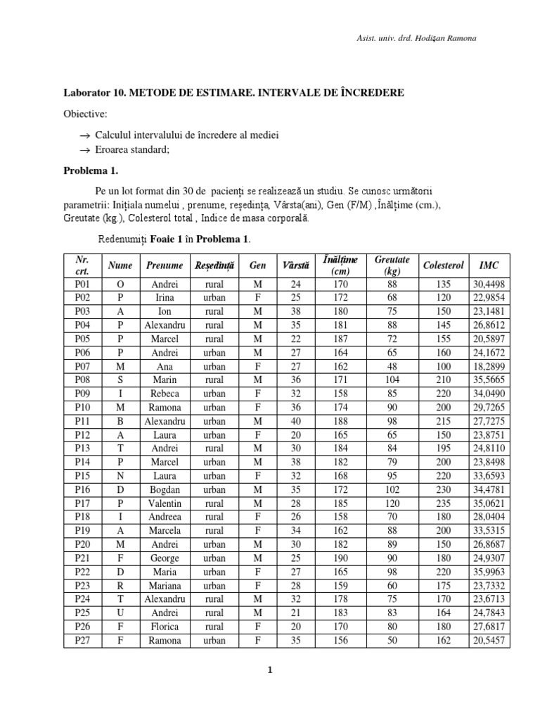 10.metode de Estimare. Intervale de Încredere F | PDF
