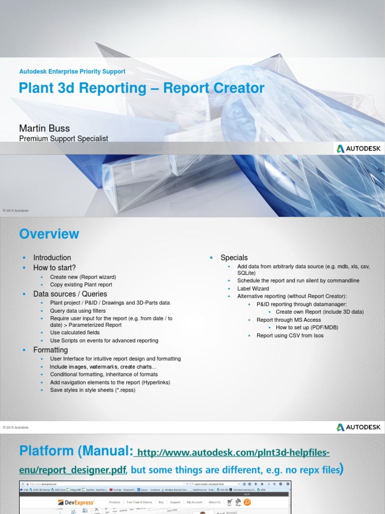 AutoCAD Plant 3d Report Creator English - AKN | PDF | Page Layout ...