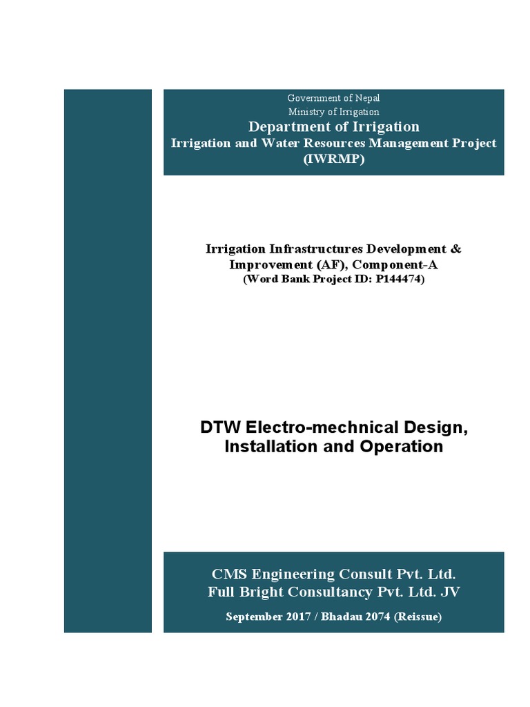 DTW Design Operation Manual | PDF | Pump | Bearing (Mechanical)