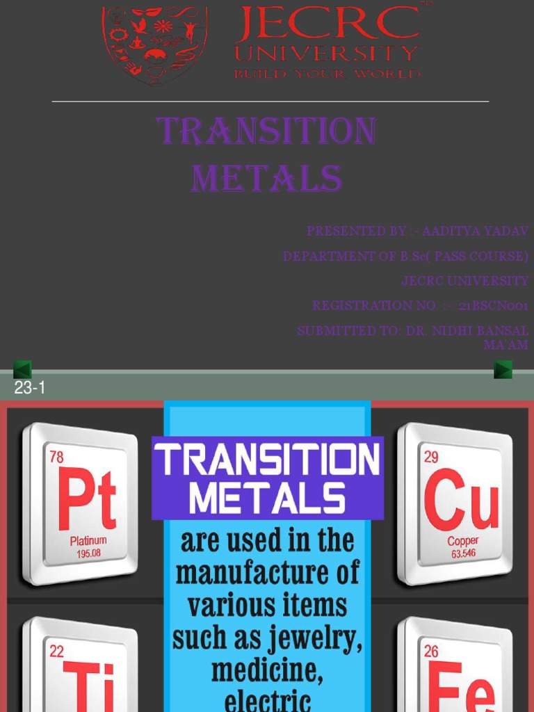 Transition Metals | PDF | Transition Metals | Ion