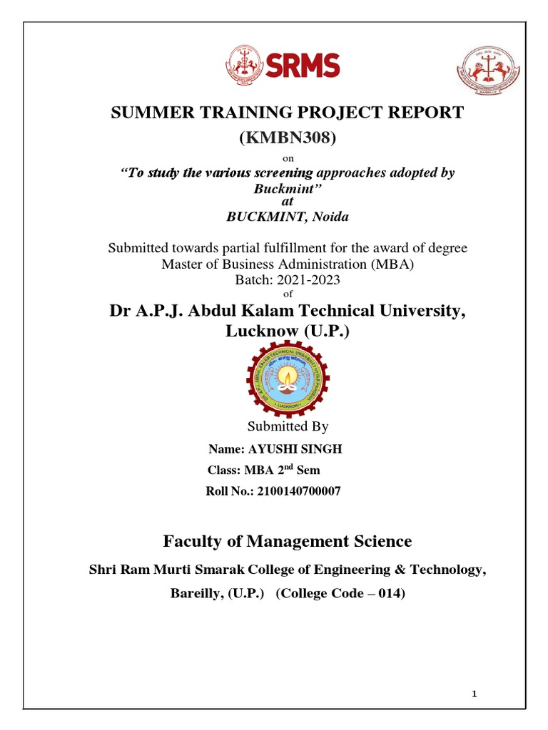 Final Summer Training Report | Download Free PDF | Human Resource ...