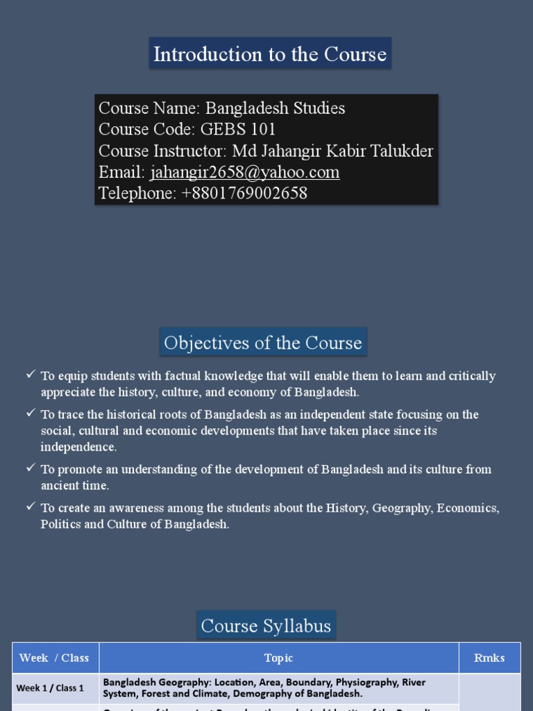 Course Overview | PDF | Bangladesh | Bengal