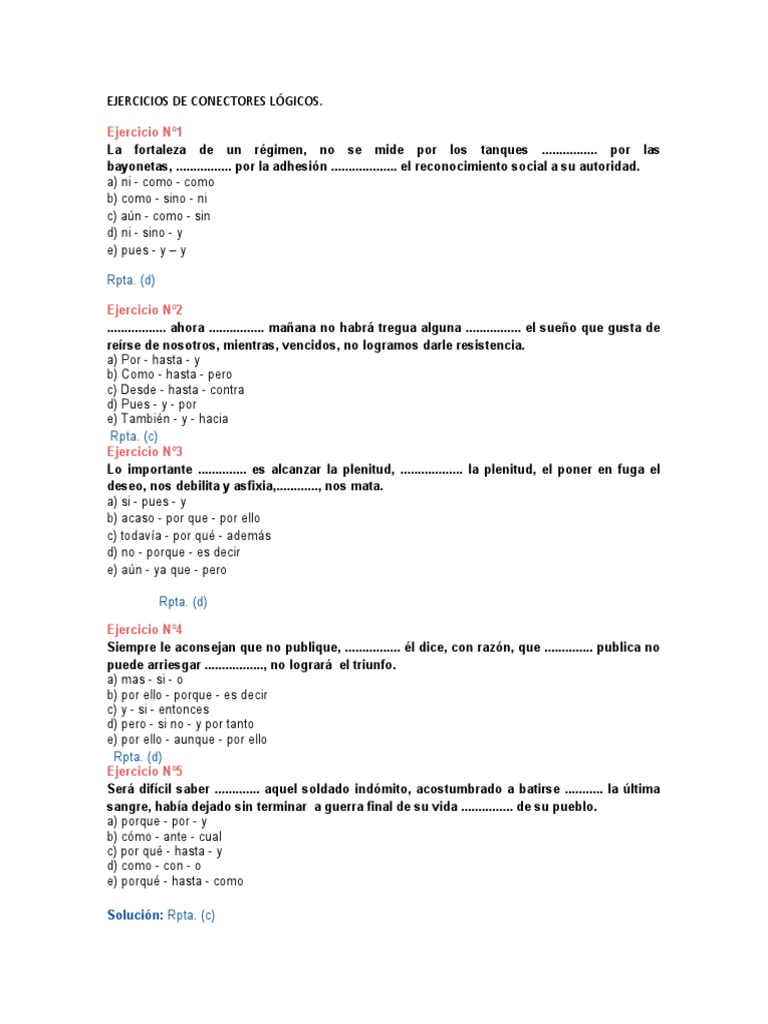 Ejercicios Resueltos de Conectores Lógicos | PDF | Metafísica