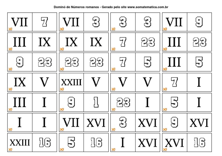 Dominó Números Romanos | PDF