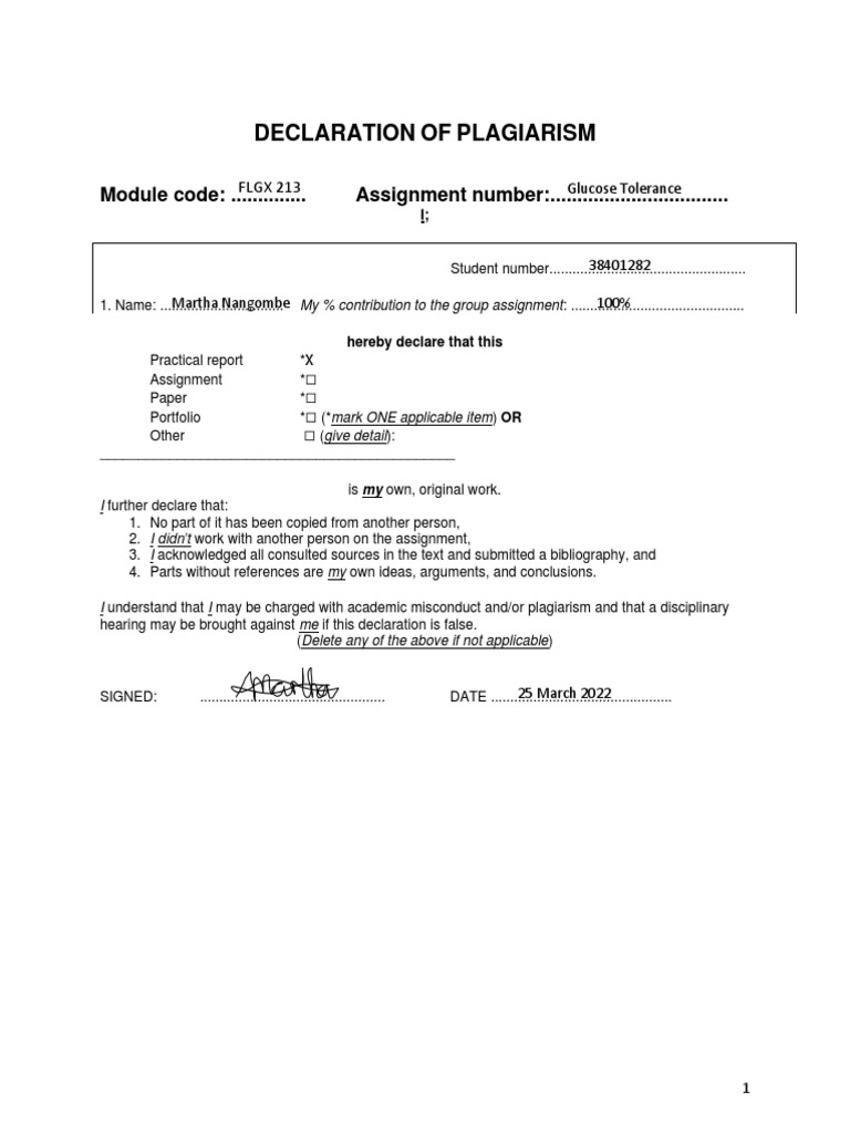 FLGX213 Glucose Practical Assignment 1 | PDF | Diabetes | Glucose