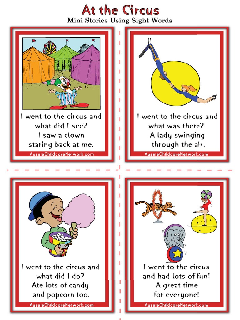 Sight Words Stories at The Circus | PDF