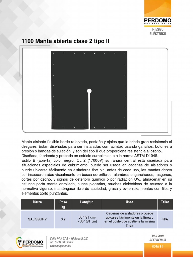 Manta Aislante Clase 2 17000V ASTM | PDF