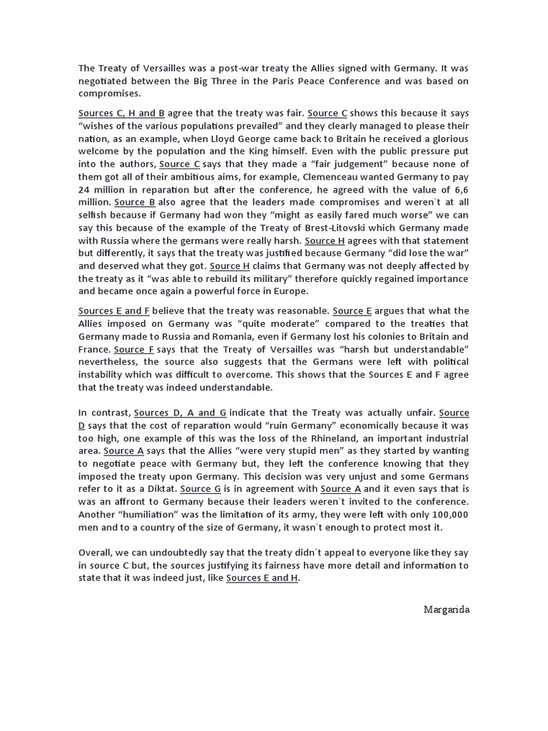Treaty of Versailles | PDF | Treaty Of Versailles | World War I Reparations