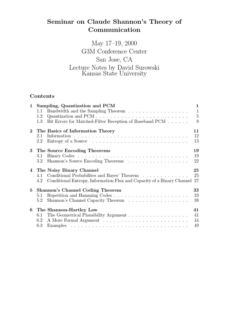 Shannon Pdf Sampling Signal Processing Bandwidth Signal Processing 