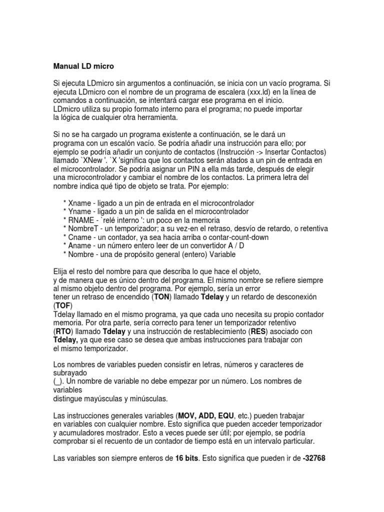 Manual Ldmicro | PDF | Microcontrolador | Programa de computadora