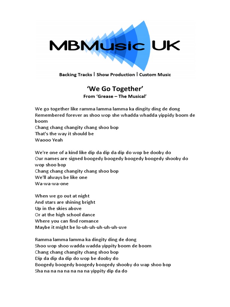 We Go Together LYRICS | PDF