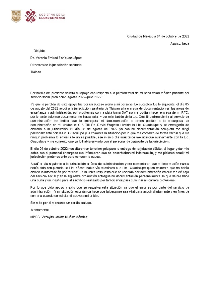Carta Beca | PDF