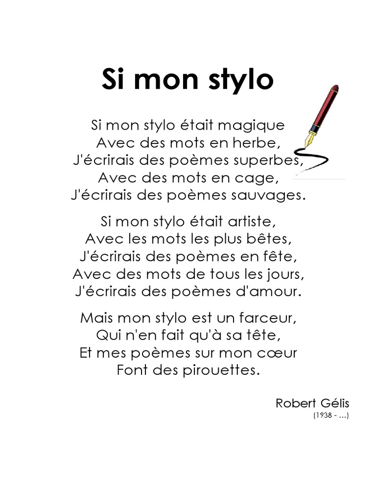 Poésie : Si mon stylo était magique | PDF