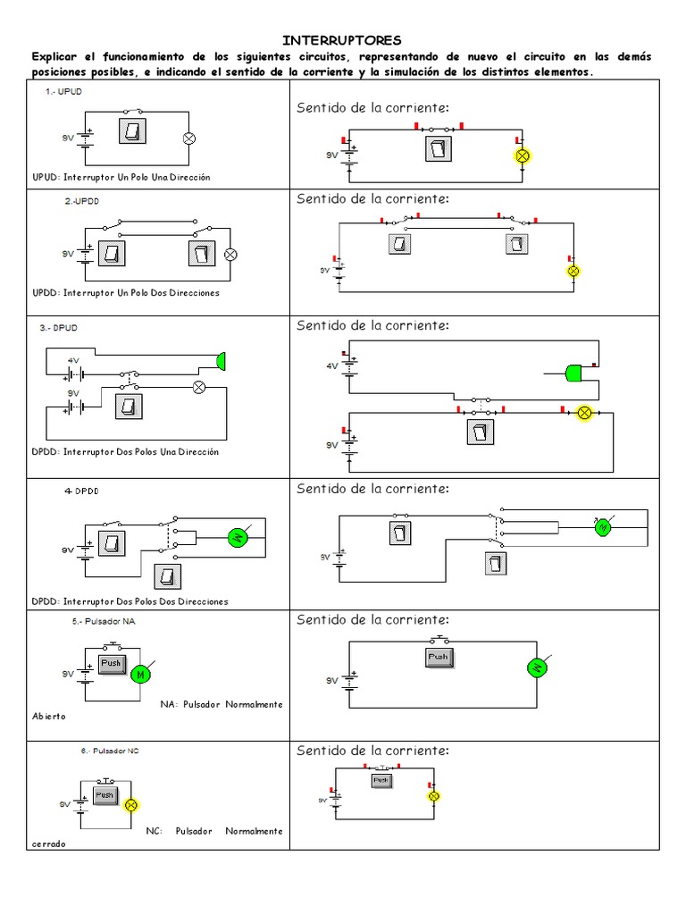 Practicas Crocodile 3eso-22 | PDF | Diodo emisor de luz | Relé