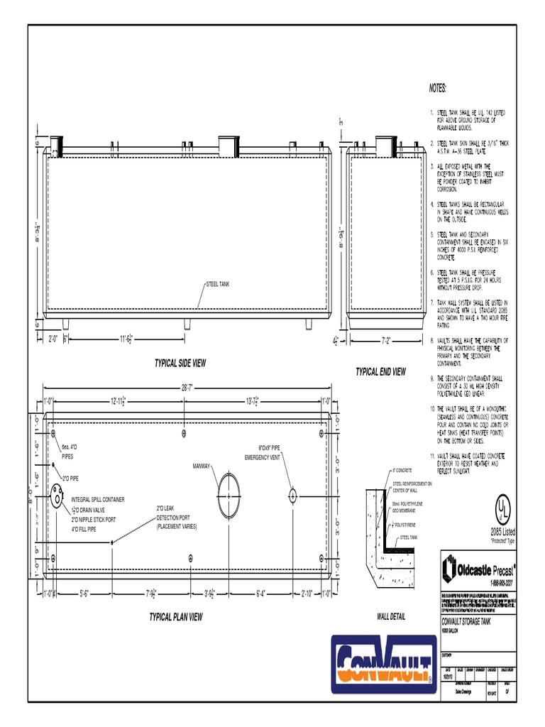Fuel Tank Blueprint | PDF | Pipe (Fluid Conveyance) | Concrete