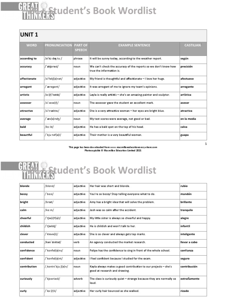 B1+ Vocabulary Wordlist | PDF | Adjective | Verb