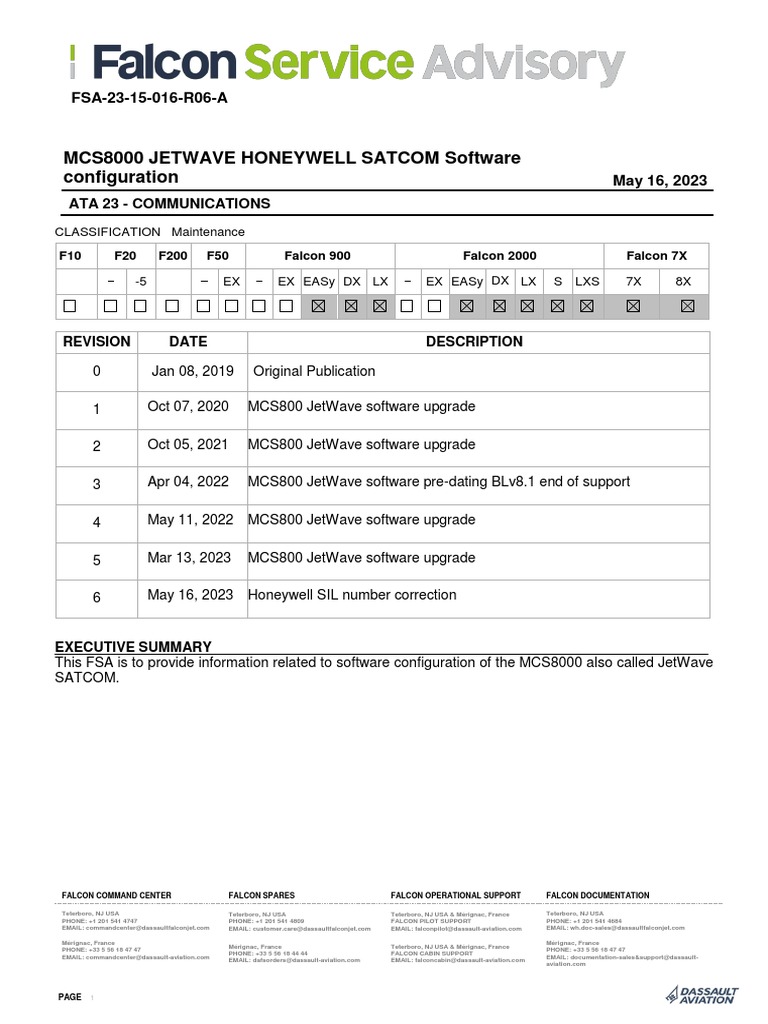 Mcs8000 Jetwave Honeywell Satcom Software Configuration: FSA-23-15-016-R06-A | PDF | Computer ...