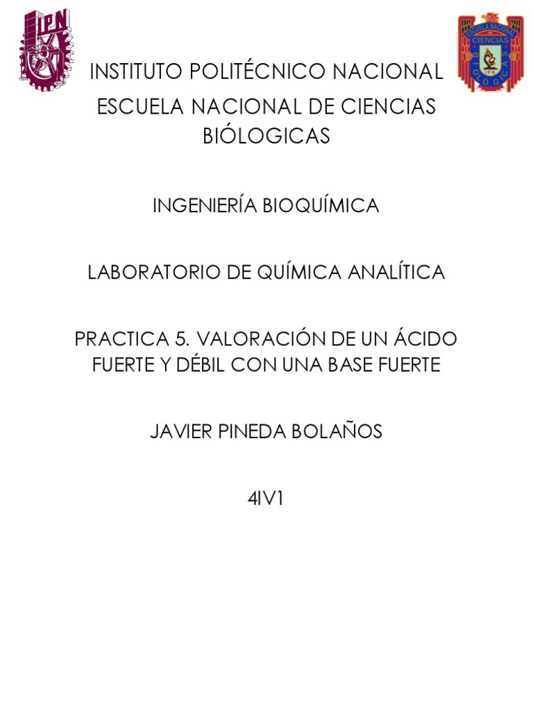 Practica 5. QA | PDF | Valoración | Química