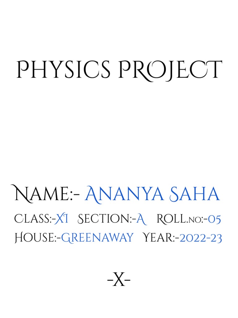Class 11 Physics Project Laws of Motion | PDF | Force | Inertia