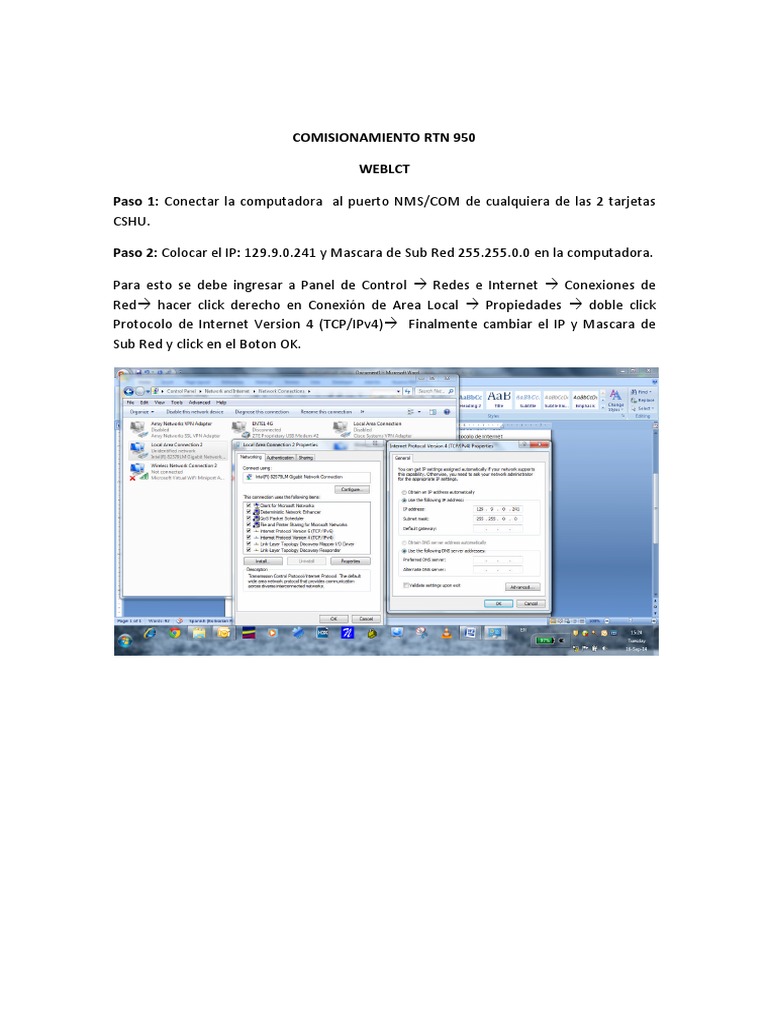 Guía de Comisionamiento RTN 950 | PDF | Protocolos de internet | Contraseña