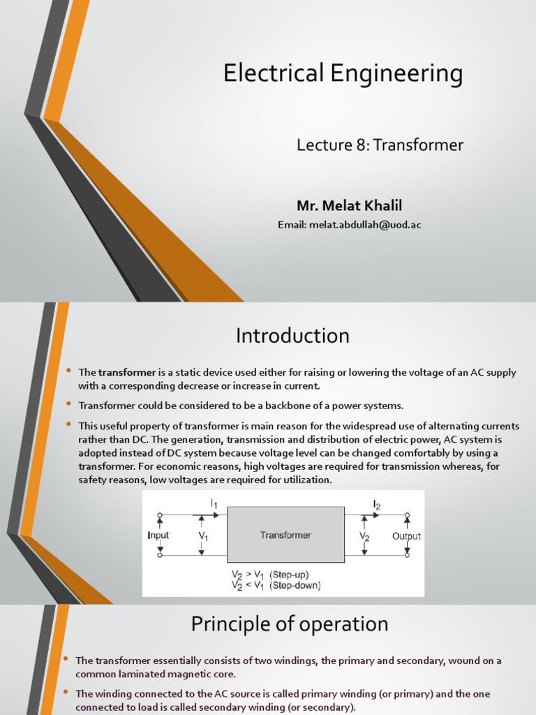 Lec 8 | PDF | Transformer | Electromagnetic Induction