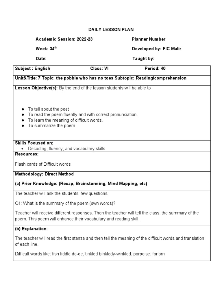 3 Class 6, CH 7 Part 2 | PDF | Fluency | Teachers