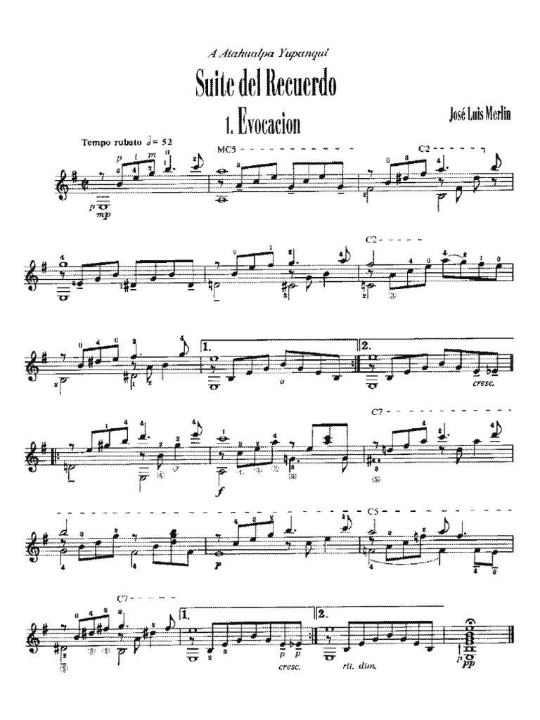 Suite Del Recuerdo - 01_Evocación - Jose Luis Merlin | PDF