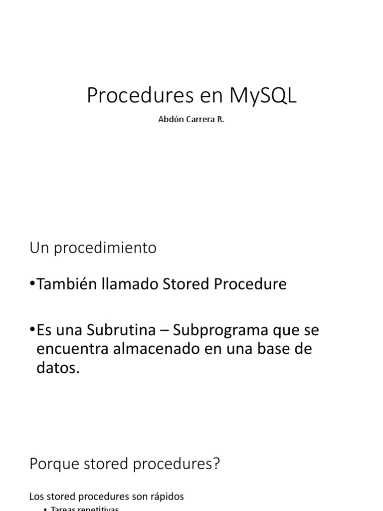 MySQL Stored Procedures Guide | PDF