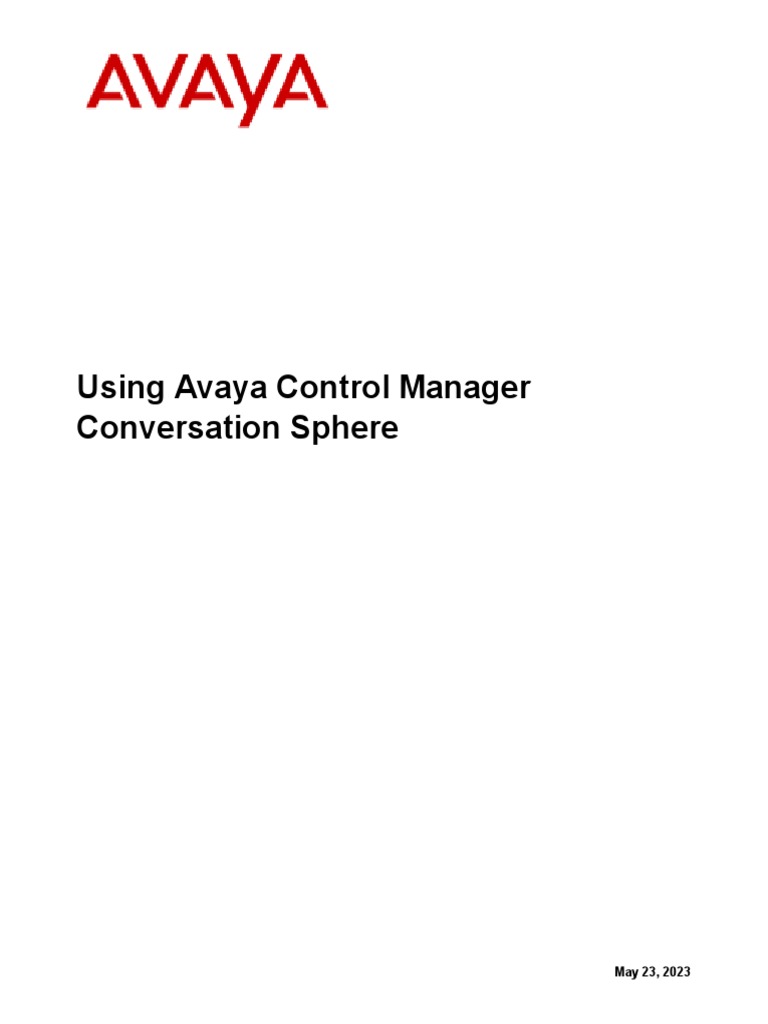 Using Avaya Control Manager Conversation Sphere | Download Free PDF ...