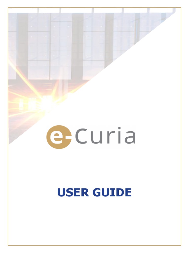 E-Curia UserGuide EN | PDF | Password | Login
