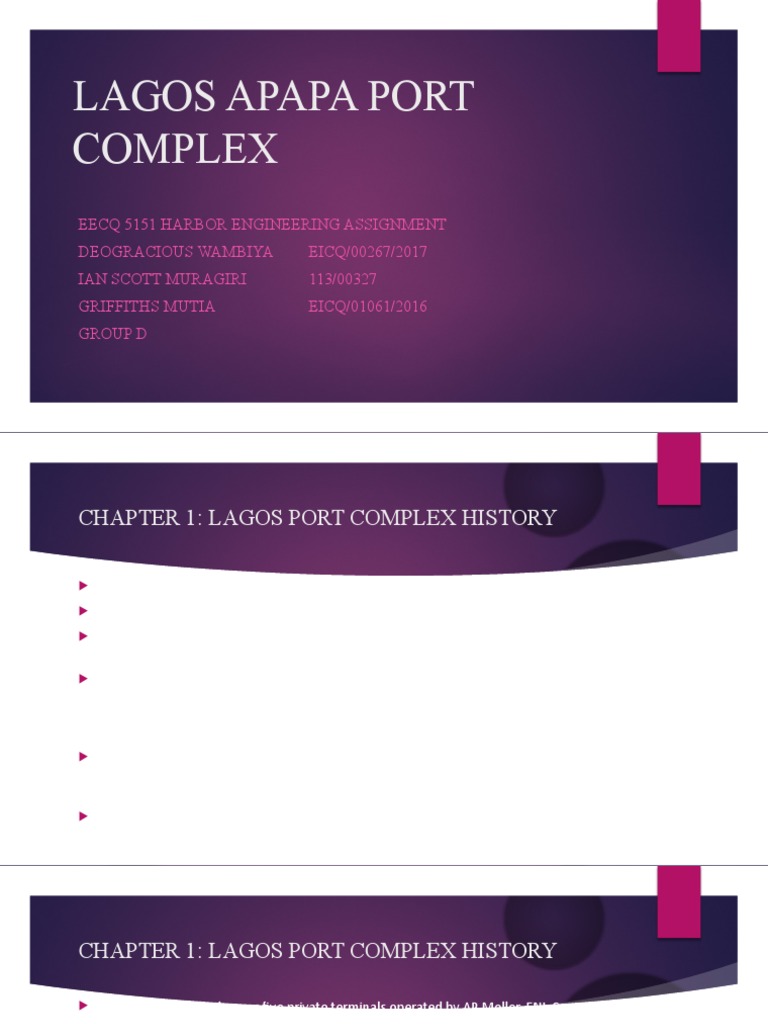 Lagos Apapa Port Complex | PDF | Shipping | Freight Transport