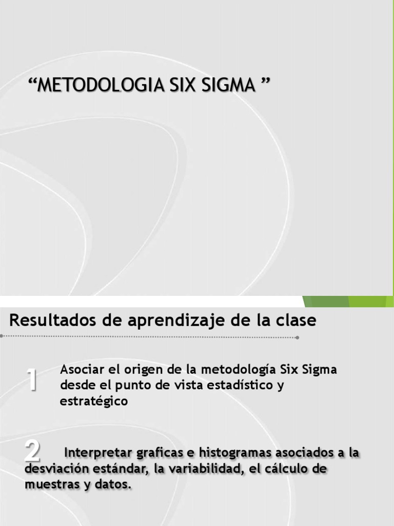 Metodologia Six Sigma PDF | PDF | Six Sigma | Calidad (comercial)