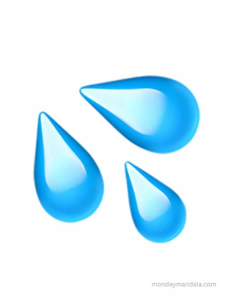 Printable Splashing Sweat Symbol Emoji | PDF