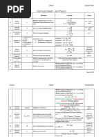 As Level Physics Formula Sheet | PDF | Technology & Engineering