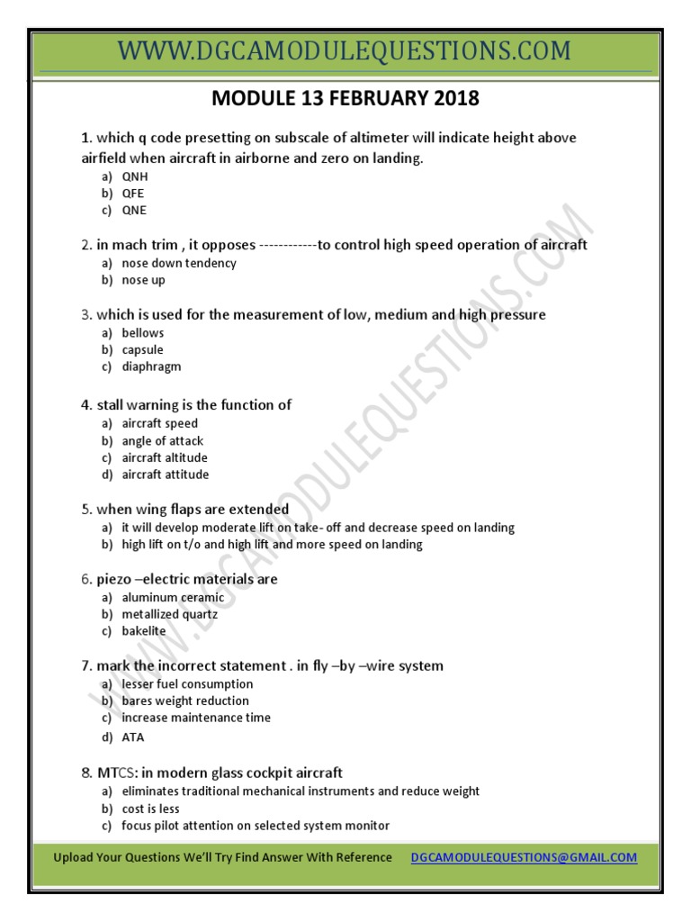 Module 13 Session February 2018 | PDF | Aileron | Aircraft