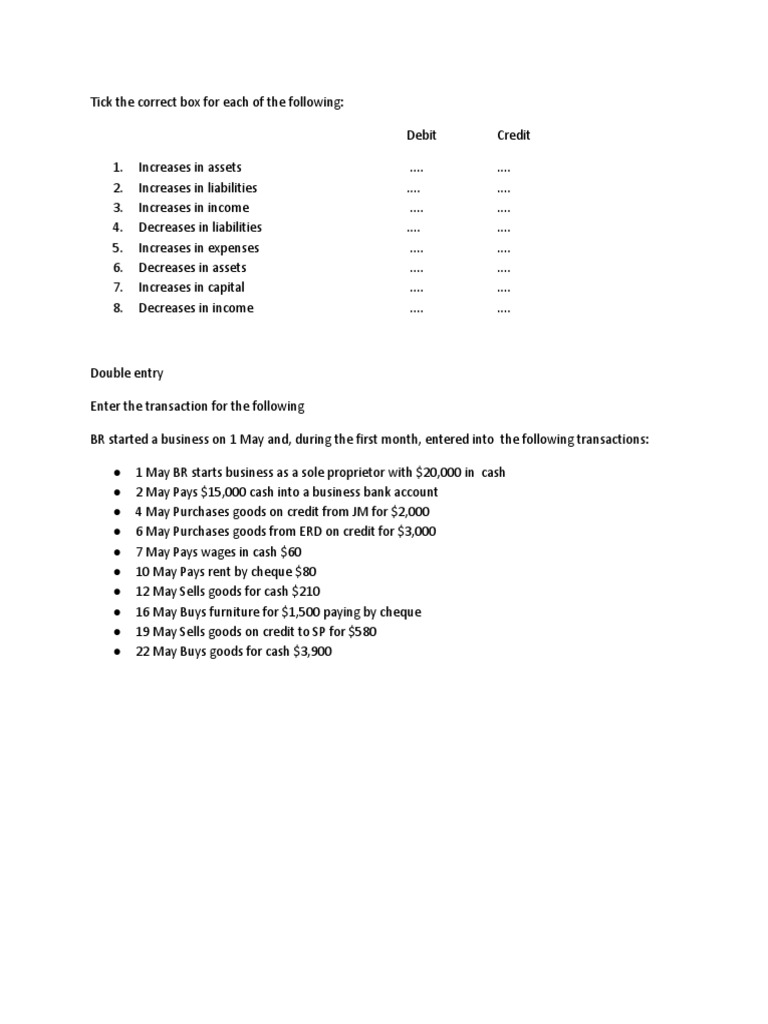 POA Double Entry (Graded Classwork) | PDF