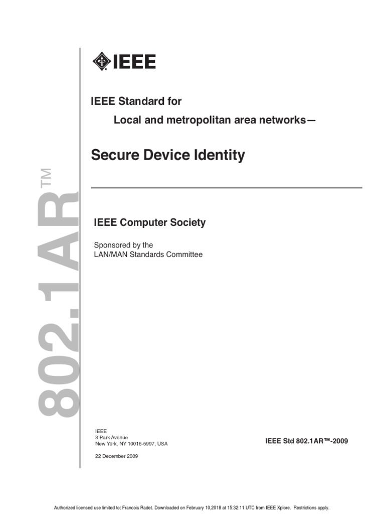 Ieee 802 1ar | PDF | Computer Network | Authentication