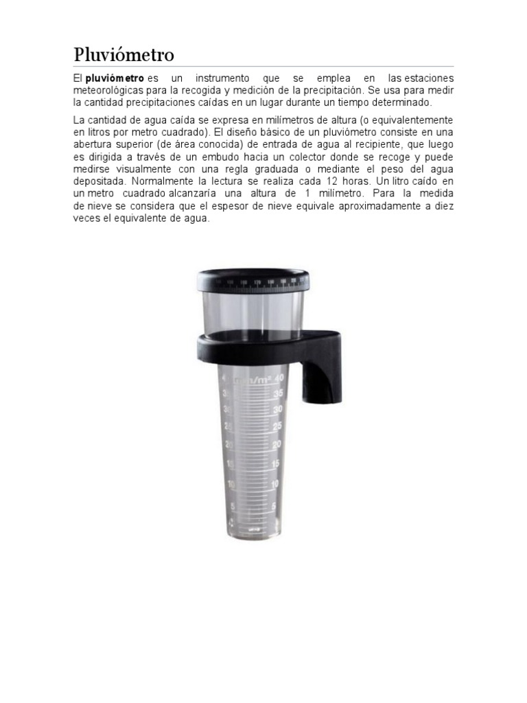 Definición y uso del pluviómetro | PDF | Suelo | Agua