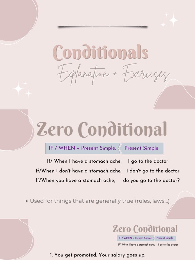 Conditionals Explanation & Exercises | PDF