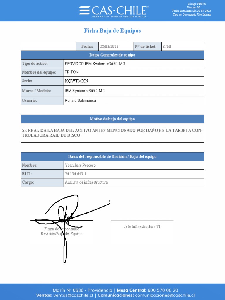 SERVIDOR IBM System x3650 M2 (TRITON) TICKET - 8760 | PDF