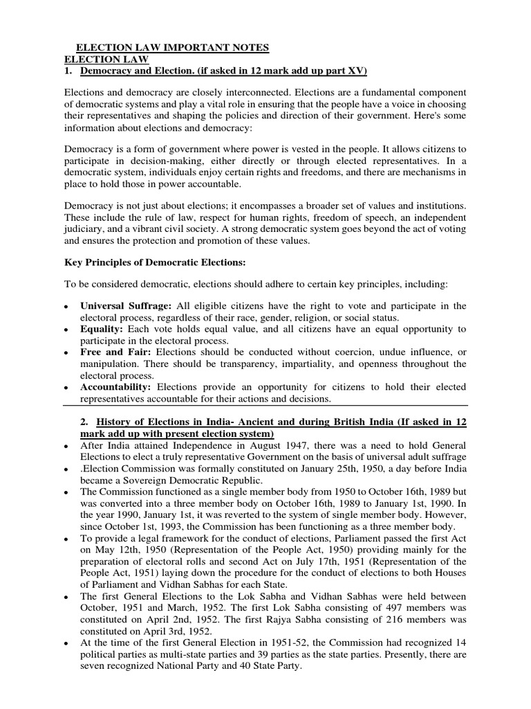 Election Law Sem Pdf Voting Elections