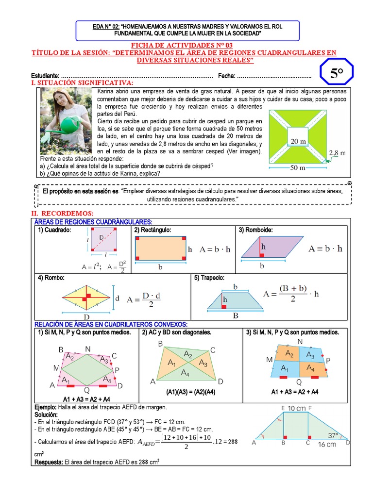 Ficha 3 - 5to - Matemática | PDF | Triángulo | Rectángulo