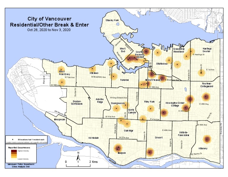 Vancouver - Nov Crime Heat Map - B&E | PDF